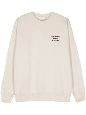 Drole De Monsieur Le Sweatshirt Slogan Crewneck - White