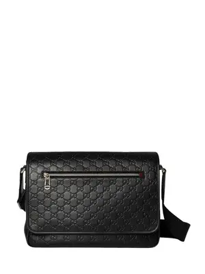 Gucci Gg Embossed Medium Messenger Bag - Black