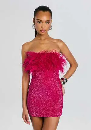Retrofete Torin Sequin Mini Dress - Fuchsia