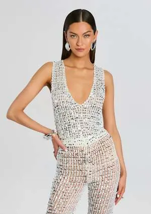 Retrofete Nirvana Sequin Crochet Jumpsuit