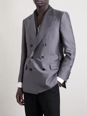 TOM FORD Double-breasted Silk Blazer