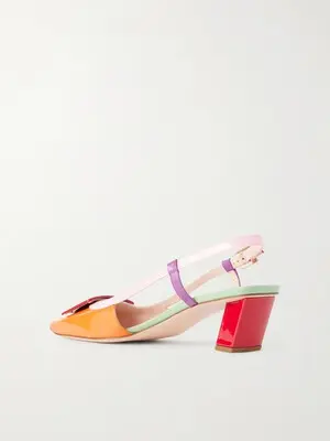 ROGER VIVIER Belle Vivier 45 Patent-leather Slingback Pumps