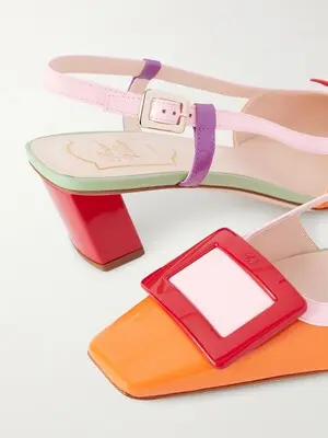 ROGER VIVIER Belle Vivier 45 Patent-leather Slingback Pumps