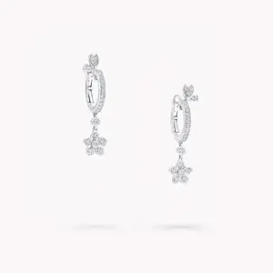 Graff Butterfly And Flower Diamond Hoop Earrings