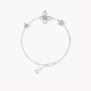 Graff Diamond Butterfly And Flower Bracelet - White Gold