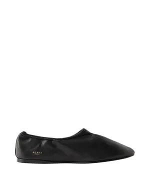 Alaïa Leather Ballerina Flats - Black