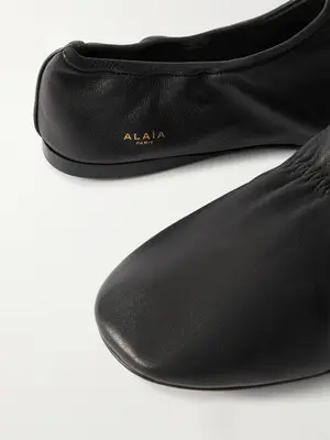 Alaïa Leather Ballerina Flats - Black