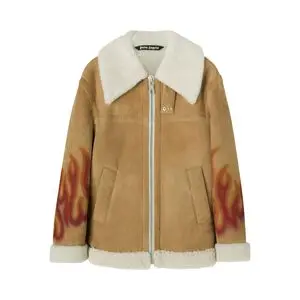 Palm Angels Burning Shearling Jacket