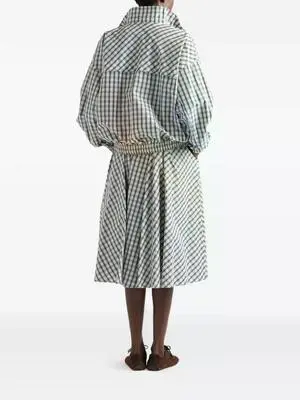 Prada Checked Chambray Skirt - Blue