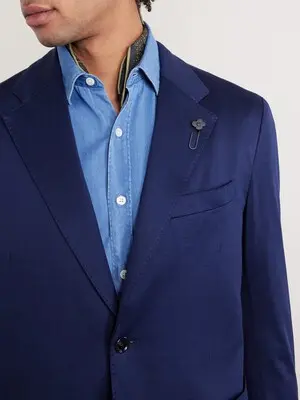 LARDINI Cotton-jersey Blazer - Blue
