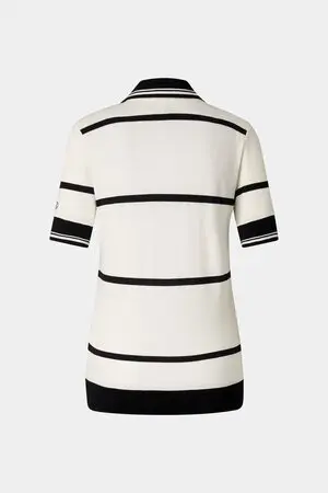 Bogner Jessi Striped Polo Shirt - Off-white/black