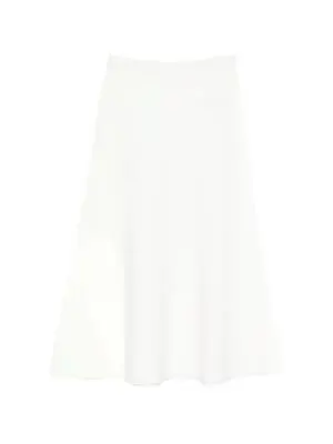 P.a.r.o.s.h Elasticated Waistband Midi Skirt - White