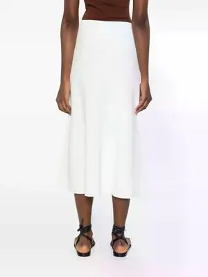 P.a.r.o.s.h Elasticated Waistband Midi Skirt - White
