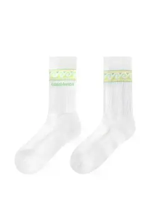 Casablanca Knitted Wave Ankle Socks - White