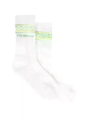 Casablanca Knitted Wave Ankle Socks - White