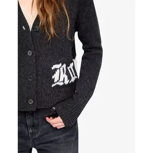 Zadig&Voltaire Masy Rock Merino Wool Cardigan - Anthracite