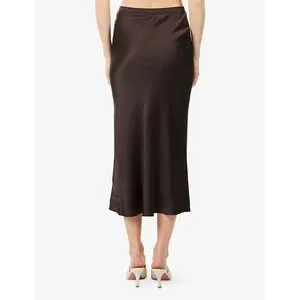 ANINE BING Silk Midi Skirt - Deep Brown