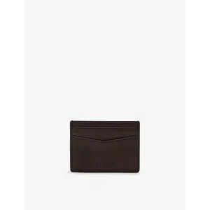 ALLSAINTS Delph Embossed Leather Card Holder - Bitter Brown