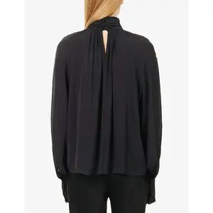 ANINE BING Anne High-neck Woven Top