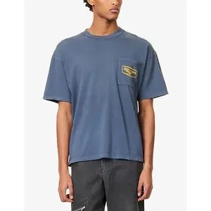 REPRESENT Nothing Faster Graphic-print Cotton T-shirt - Indigo