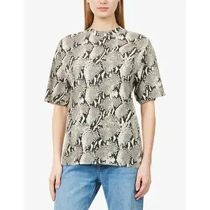 ANINE BING Python-print Cotton T-shirt