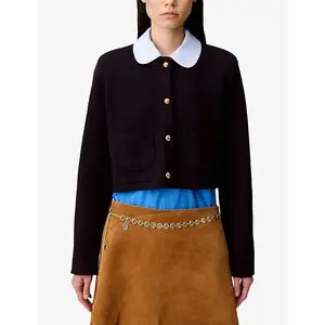 Claudie Pierlot Collared Knitted Cardigan
