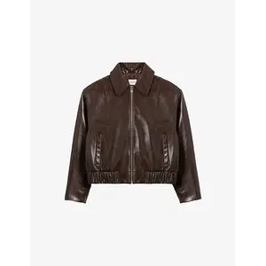Claudie Pierlot Collared Zip-up Leather Jacket
