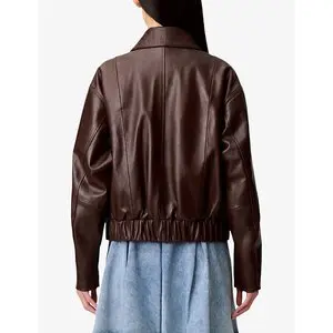 Claudie Pierlot Collared Zip-up Leather Jacket
