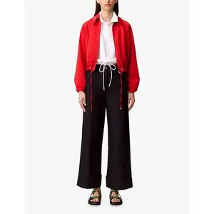 Claudie Pierlot Wide-leg High-rise Cotton Trousers