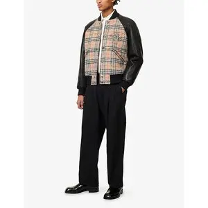 Burberry Rosewell Leather-sleeves Wool-blend Jacket