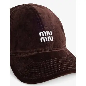 Miu Miu Logo Embroidered Corduroy Cap