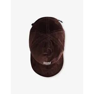 Miu Miu Logo Embroidered Corduroy Cap