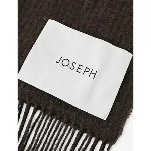 JOSEPH Flora Waffle Wool Scarf - Cocoa