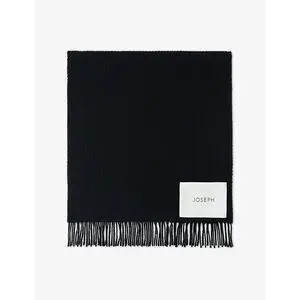 JOSEPH Flora Waffle Wool Scarf - Black