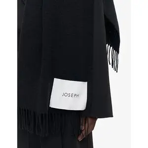 JOSEPH Flora Waffle Wool Scarf - Black