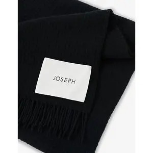 JOSEPH Flora Waffle Wool Scarf - Black