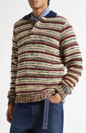 Sacai Mix Knit Polo Sweater
