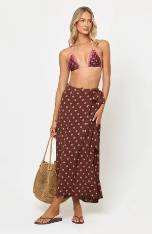 L*Space Ever Polka Dot Cover-up Wrap Skirt