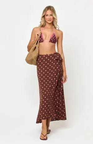 L*Space Ever Polka Dot Cover-up Wrap Skirt