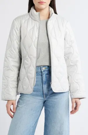 Sam Edelman Quilted Jacket - Pale Grey