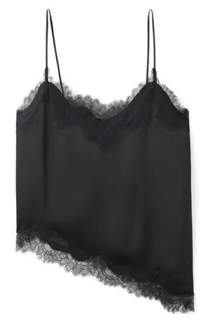 Mango Lace Trim Camisole - Black