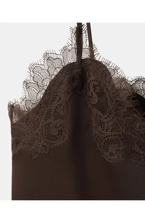 Mango Lace Trim Camisole - Brown