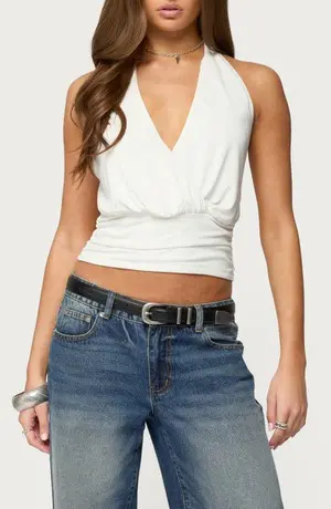 EDIKTED Ruched Halter Top