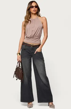 EDIKTED Backless Halter Top