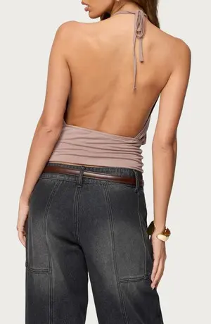 EDIKTED Backless Halter Top