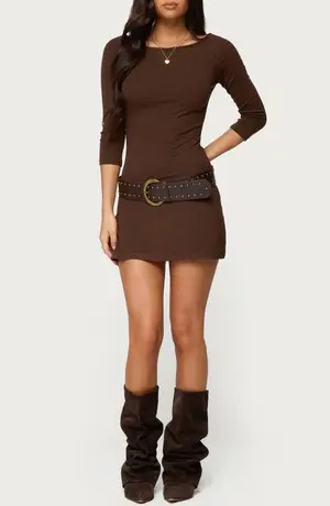 EDIKTED Boat Neck Minidress