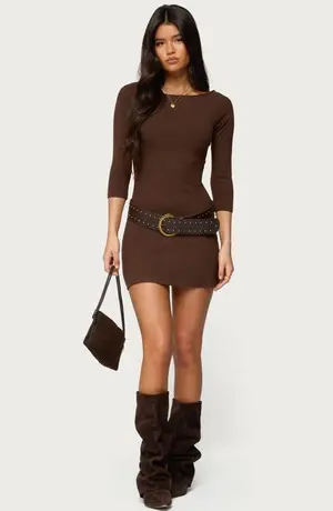 EDIKTED Boat Neck Minidress