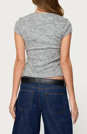 EDIKTED Asymmetric Crop Knit Top