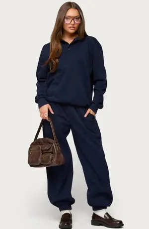 EDIKTED Jayce Oversized Polo Sweatshirt
