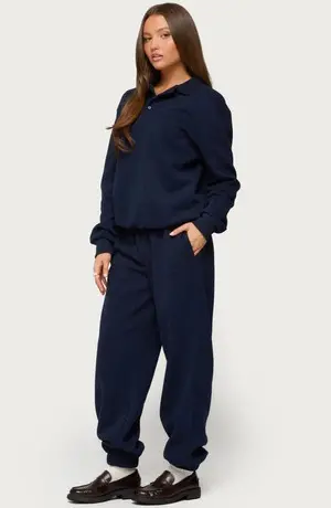 EDIKTED Jayce Oversized Polo Sweatshirt